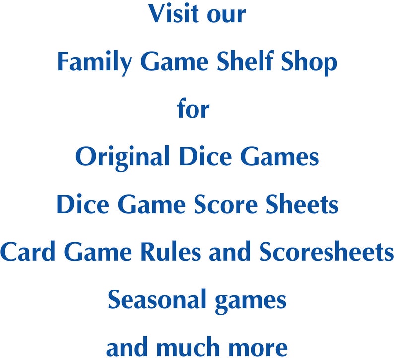 Printable Dice Game Rules Booklet for Family Game Night - Etsy