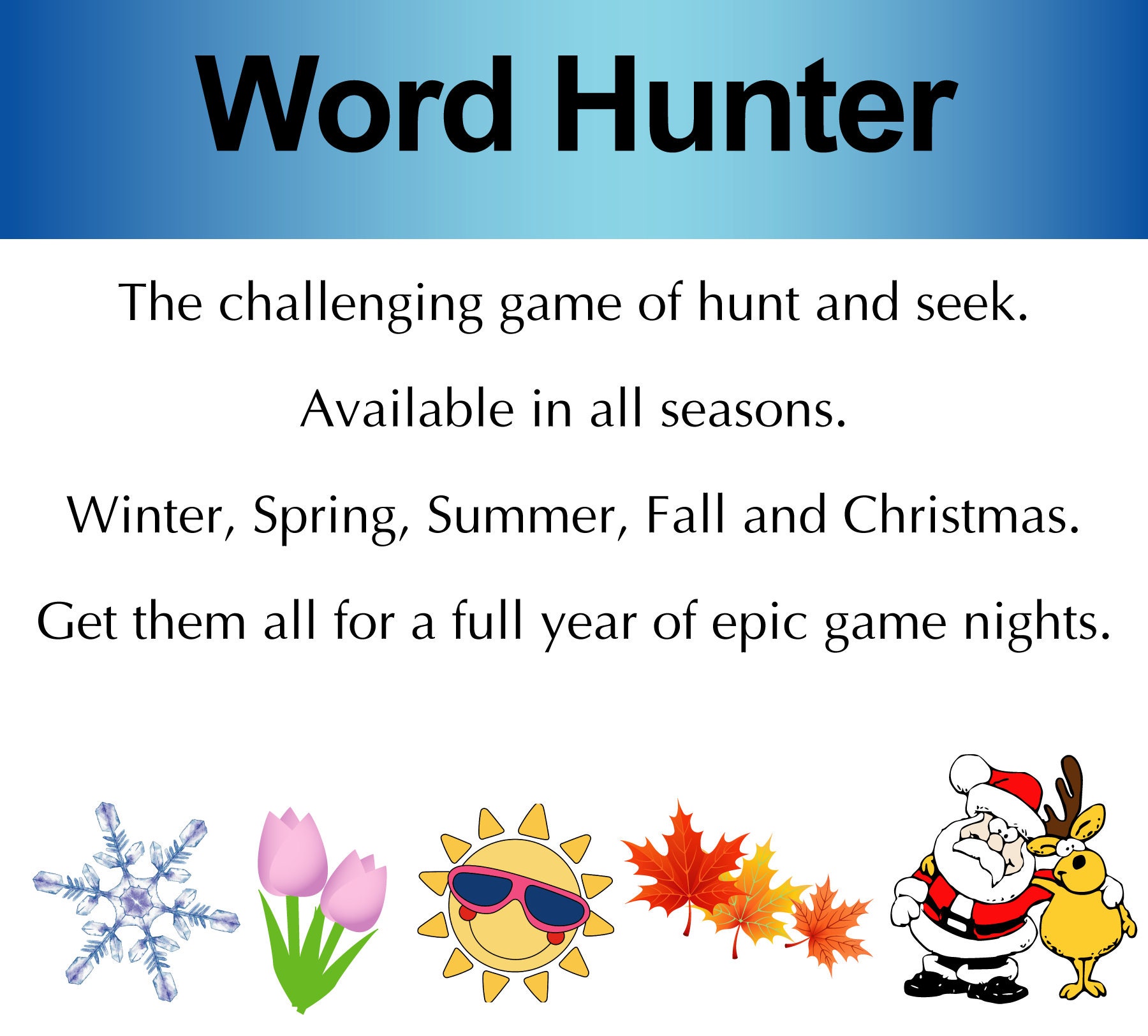 Printable Summer Word Game, Word Hunter Summer, Word Deduction Game ...