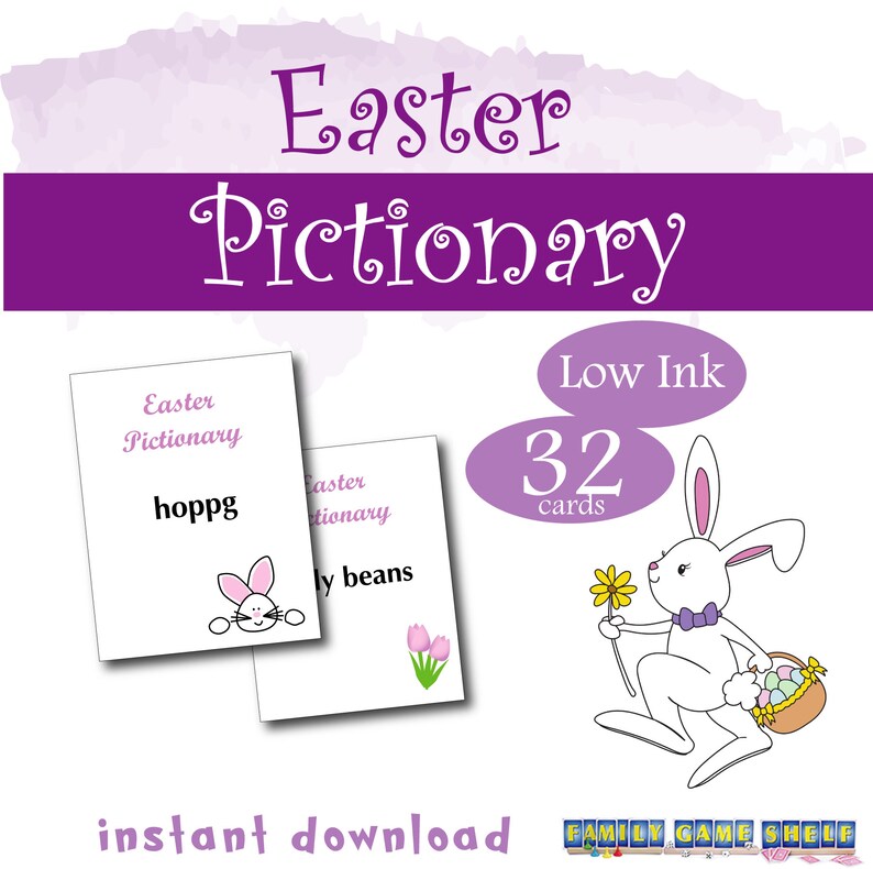 Printable Easter Pictionary or Charades Game for Families / Kids ...