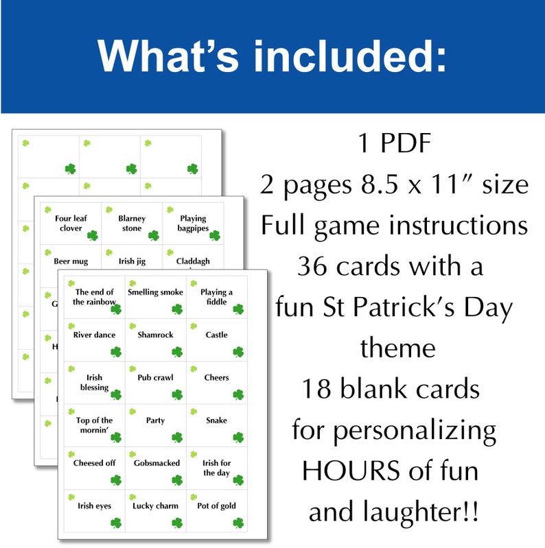 Printable St Patrick's Day Fish Bowl Party Game, Adult Game, Family ...