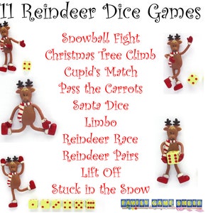 Reindeer Dice Games Printable Game for Family Game Night and Christmas ...