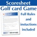 Printable Golf Card Game With Score Sheet, Rules and Card Game ...