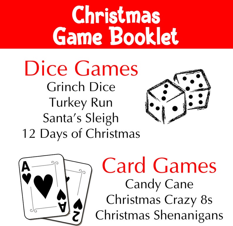 Printable Christmas Card and Dice Game Booklet With Fun - Etsy
