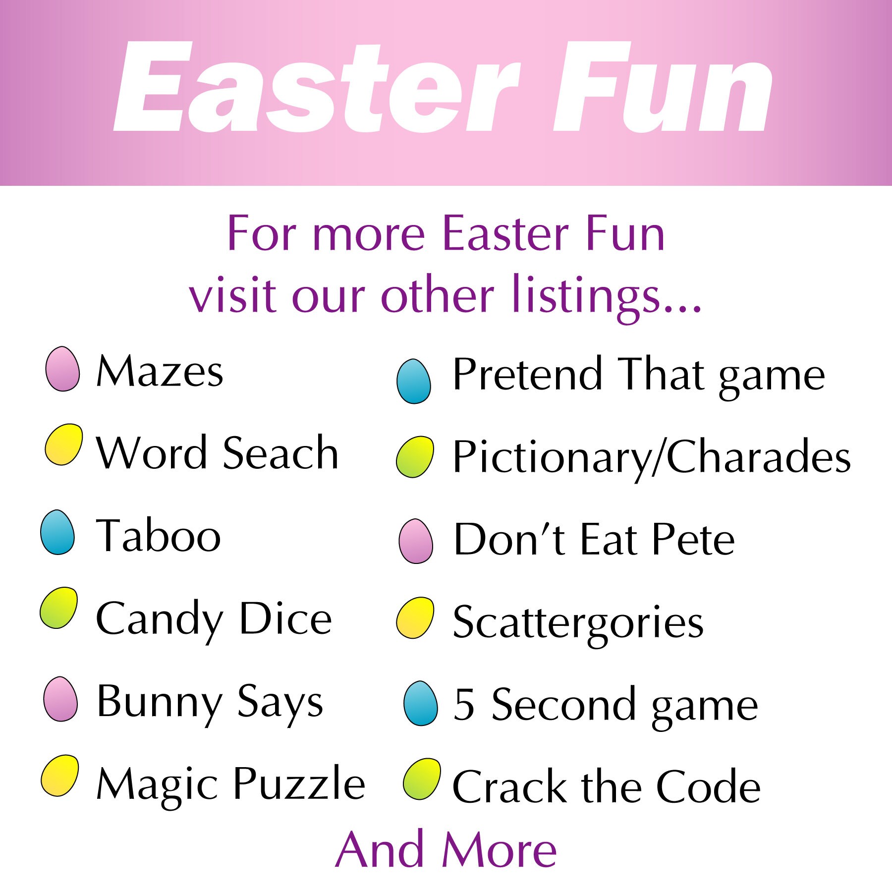 Printable Easter Taboo Game, Easter Party Game Printable, Spring Taboo ...