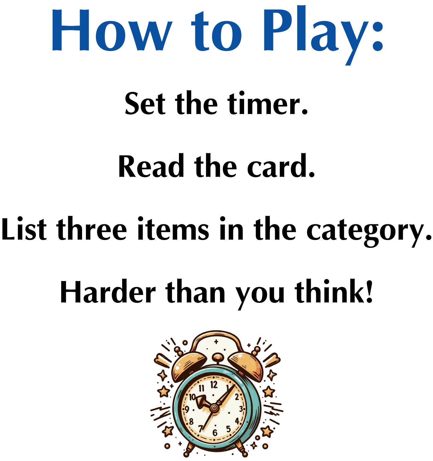 Printable Back to School 5 Second Game, Back to School Printable Game ...