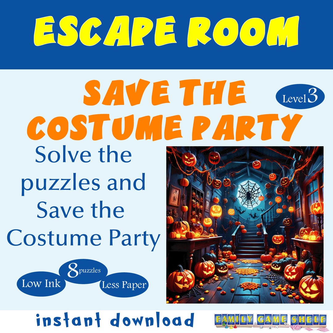 Escape Room for Kids Printable, Costume Party Game, Halloween Party ...