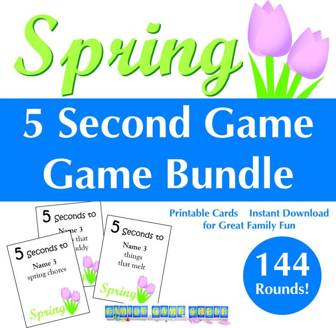 Printable Spring 5 Seconds Game, Spring 5 Second Game, Spring Five ...