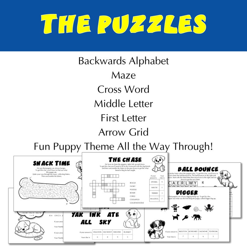 Escape Room for Kids Party Game, Save the Puppies Birthday Party Game ...