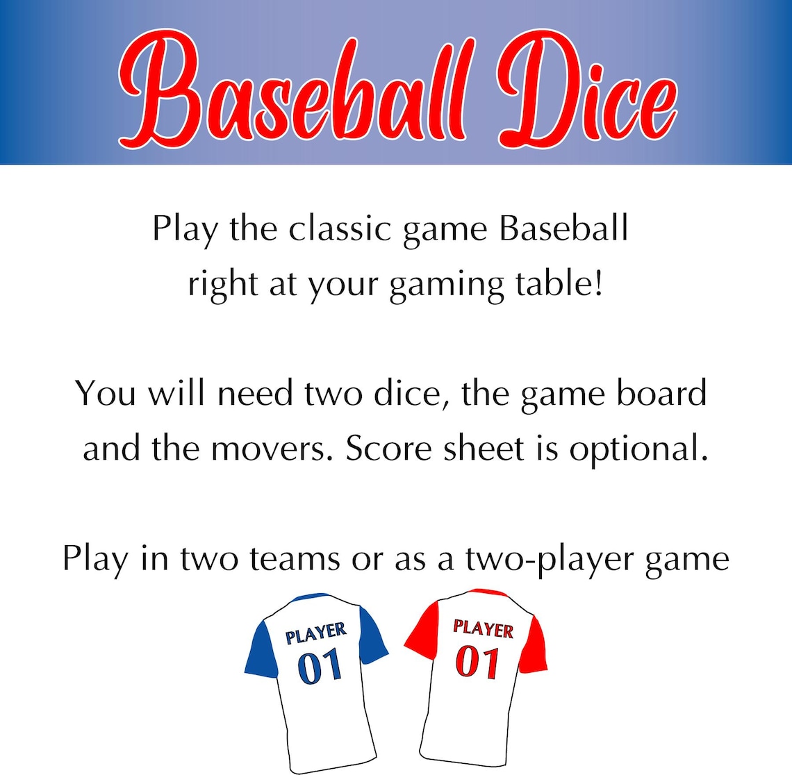 Baseball Dice Game Printable, Baseball Party Game, Gift for Baseball Lover, Family Game Night ...