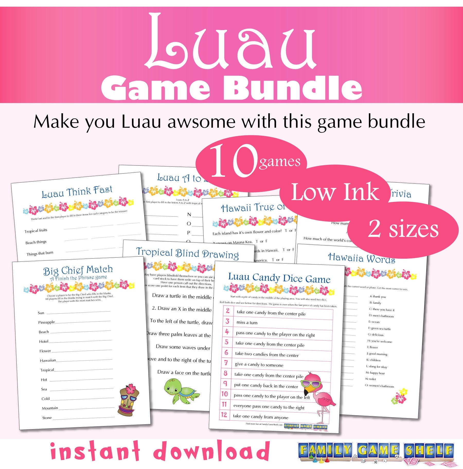 Luau Party Game Bundle, Printable Luau Games, Luau Party Games for ... Luau Party Game Bundle, Printable Luau Games, Luau Party Games for ...