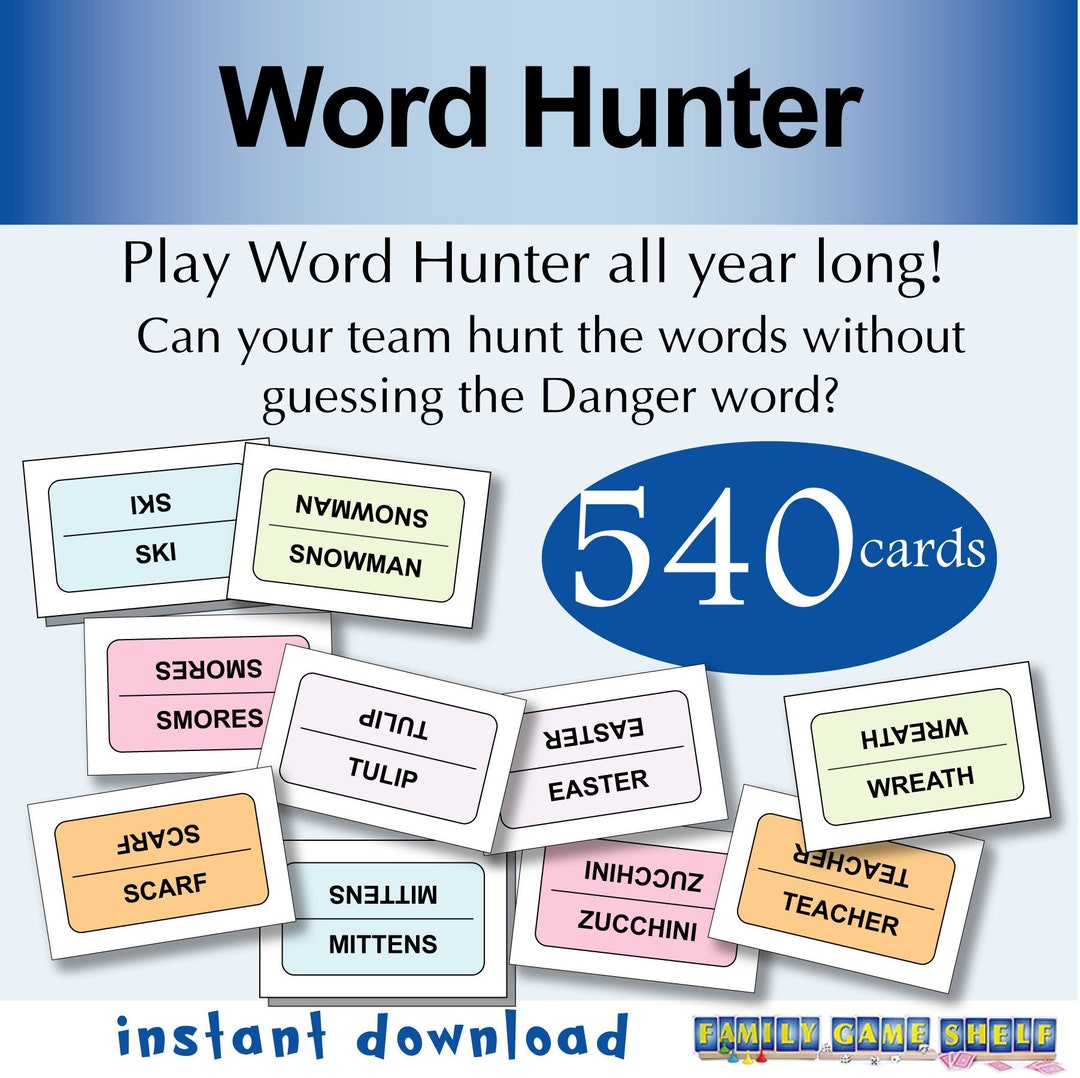 Printable Seasonal Word Game Cards Bundle, Word Hunter Seasonal Bundle ...