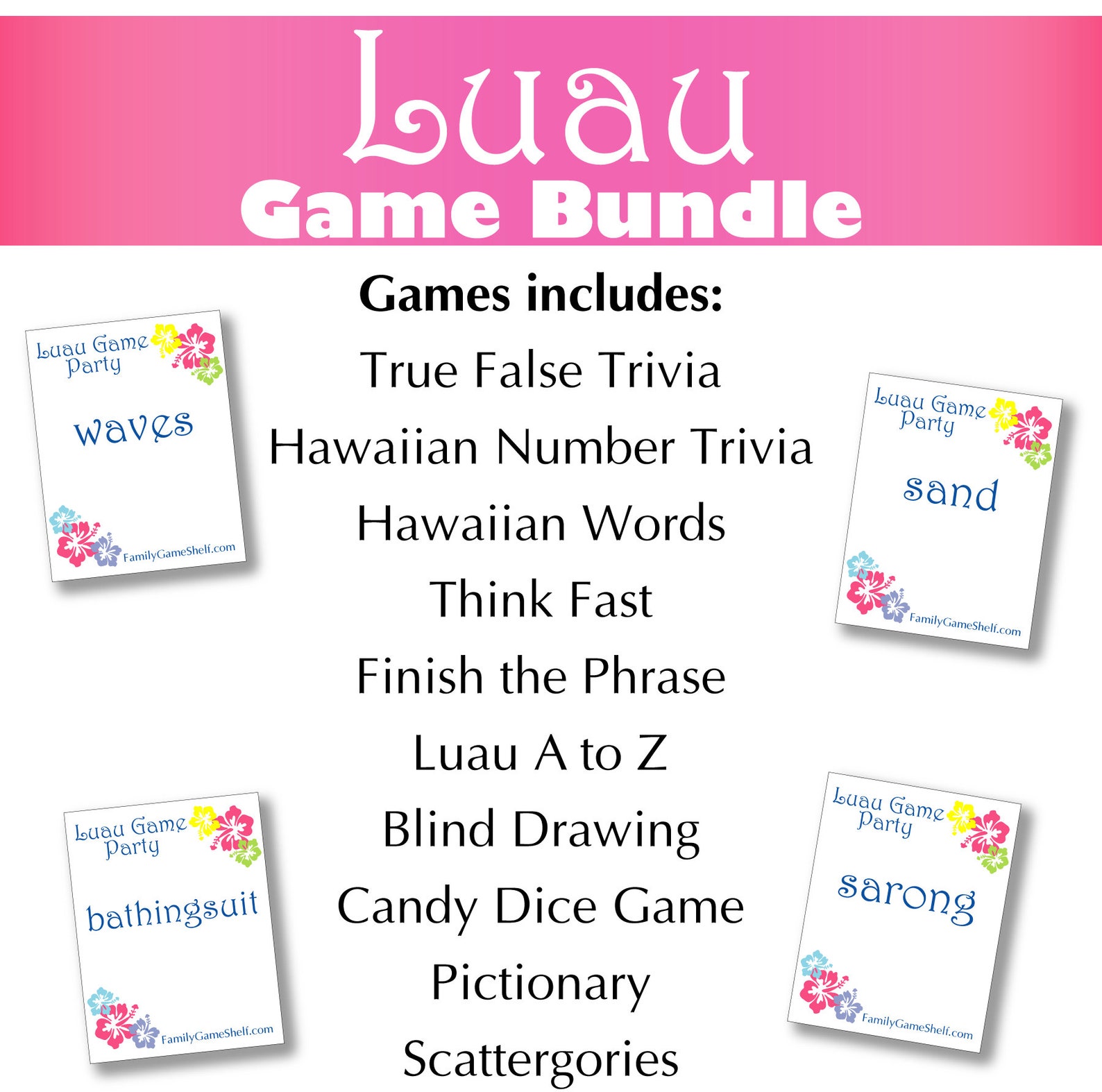 Luau Party Game Bundle Printable Luau Games Luau Party Games - Etsy Canada