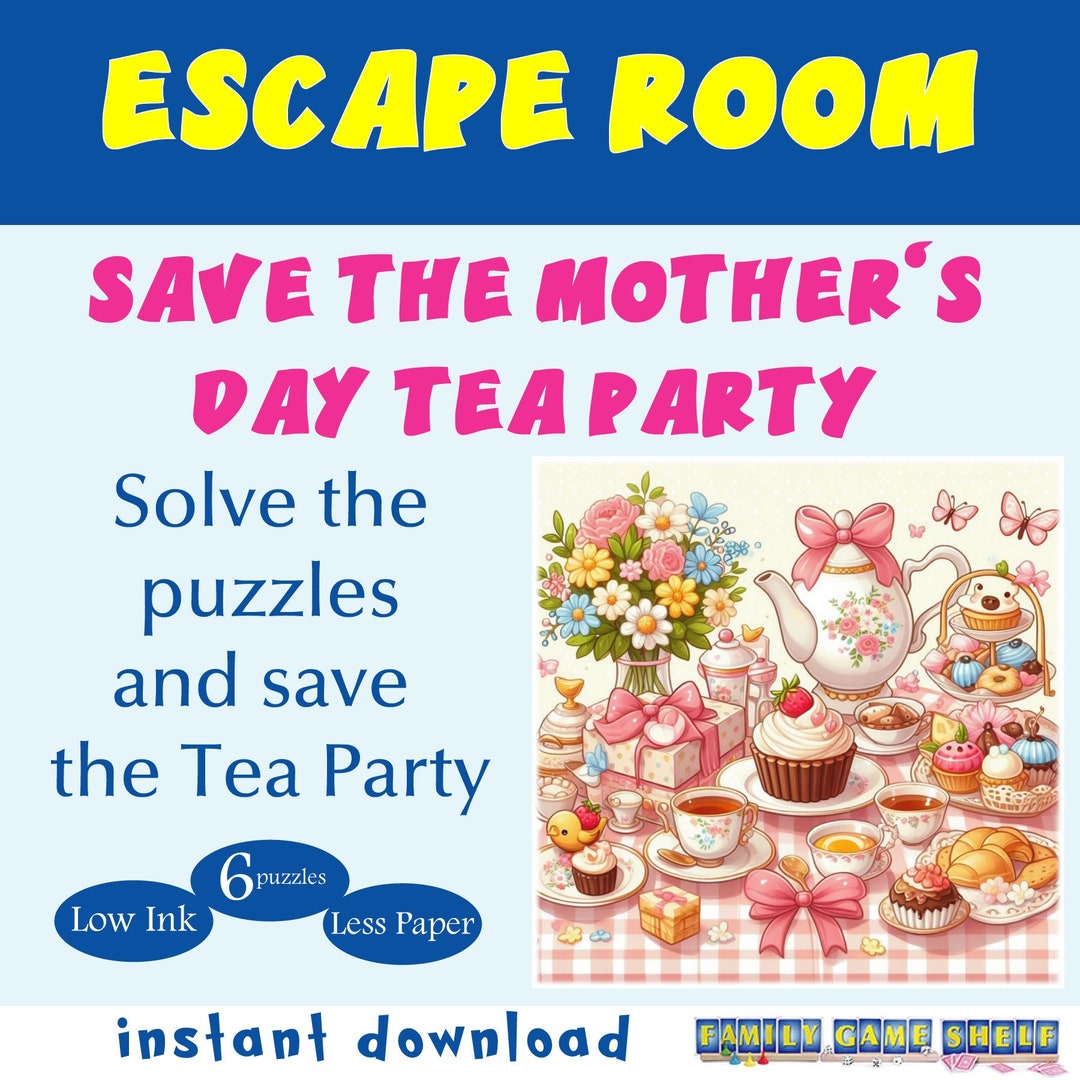 Escape Room for Kids Party Game, Save the Mother's Day Tea Party Games ...