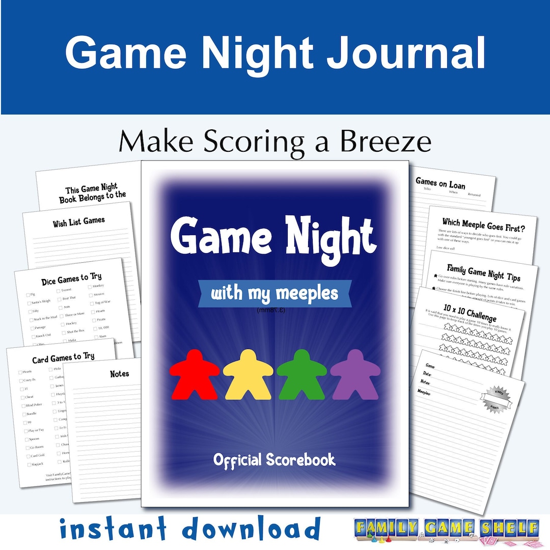 Printable Board Game Journal, Scoresheet Book and Memory Keepsake for ...
