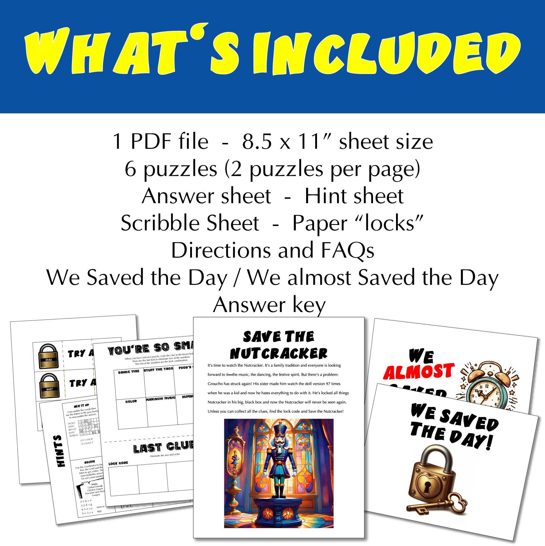 Printable Escape Room Save the Nutcracker Escape Room Kit for Kids ...