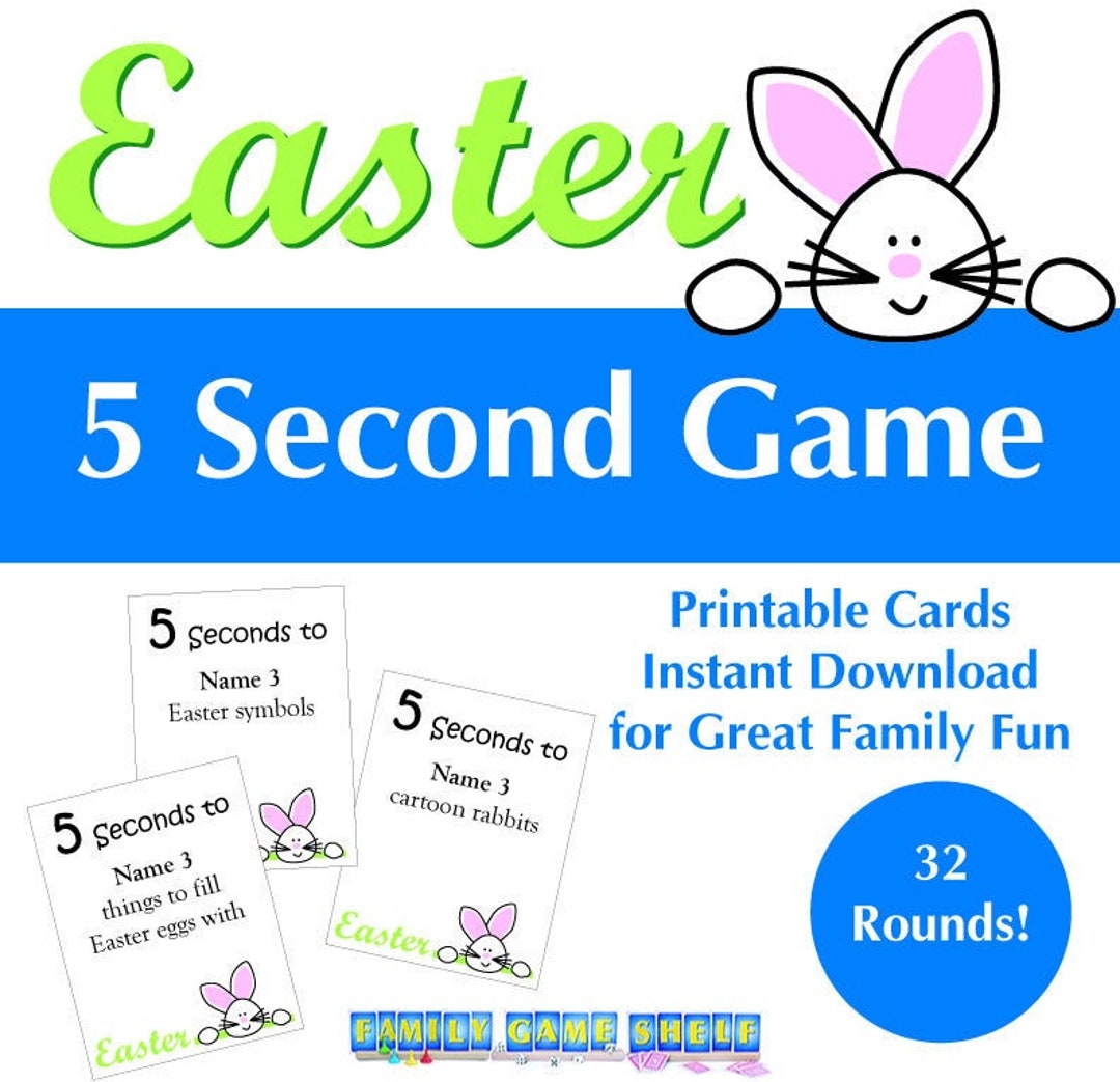Printable 5 Second Easter Party Game, Adult Easter Game, Family Easter ...