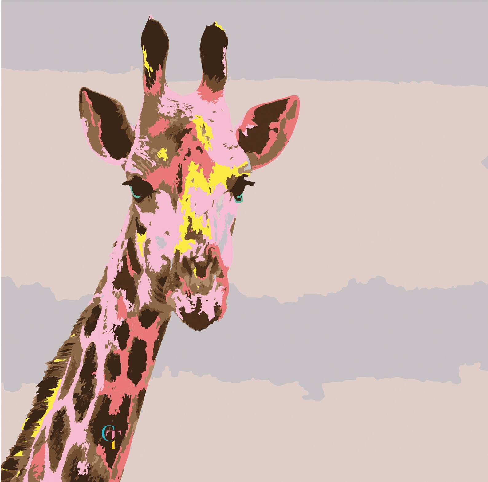 Animal Art Print: Paradise Giraffe Preppy Art Home Decor | Etsy