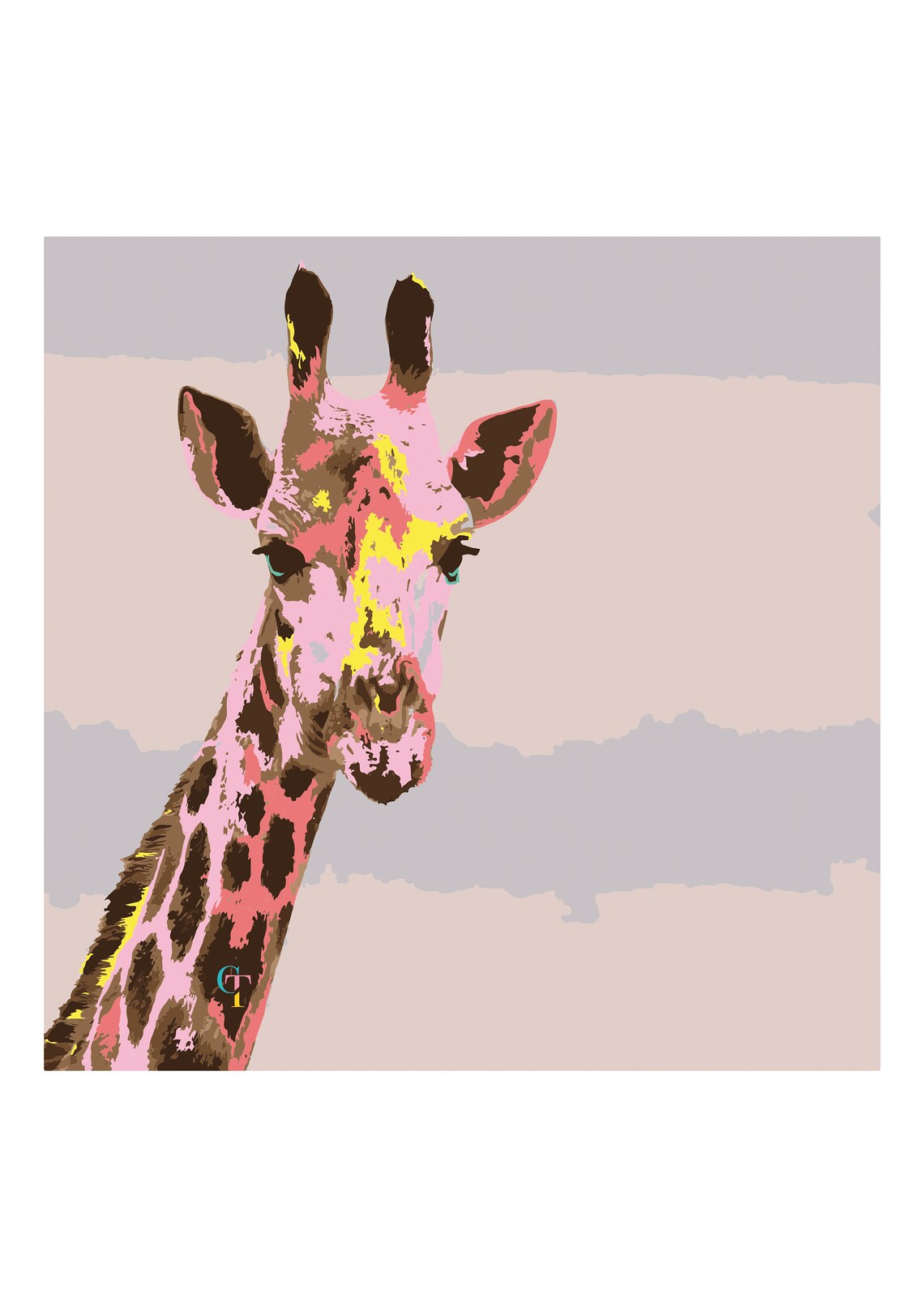 Animal Art Print: Paradise Giraffe Preppy Art Home Decor | Etsy