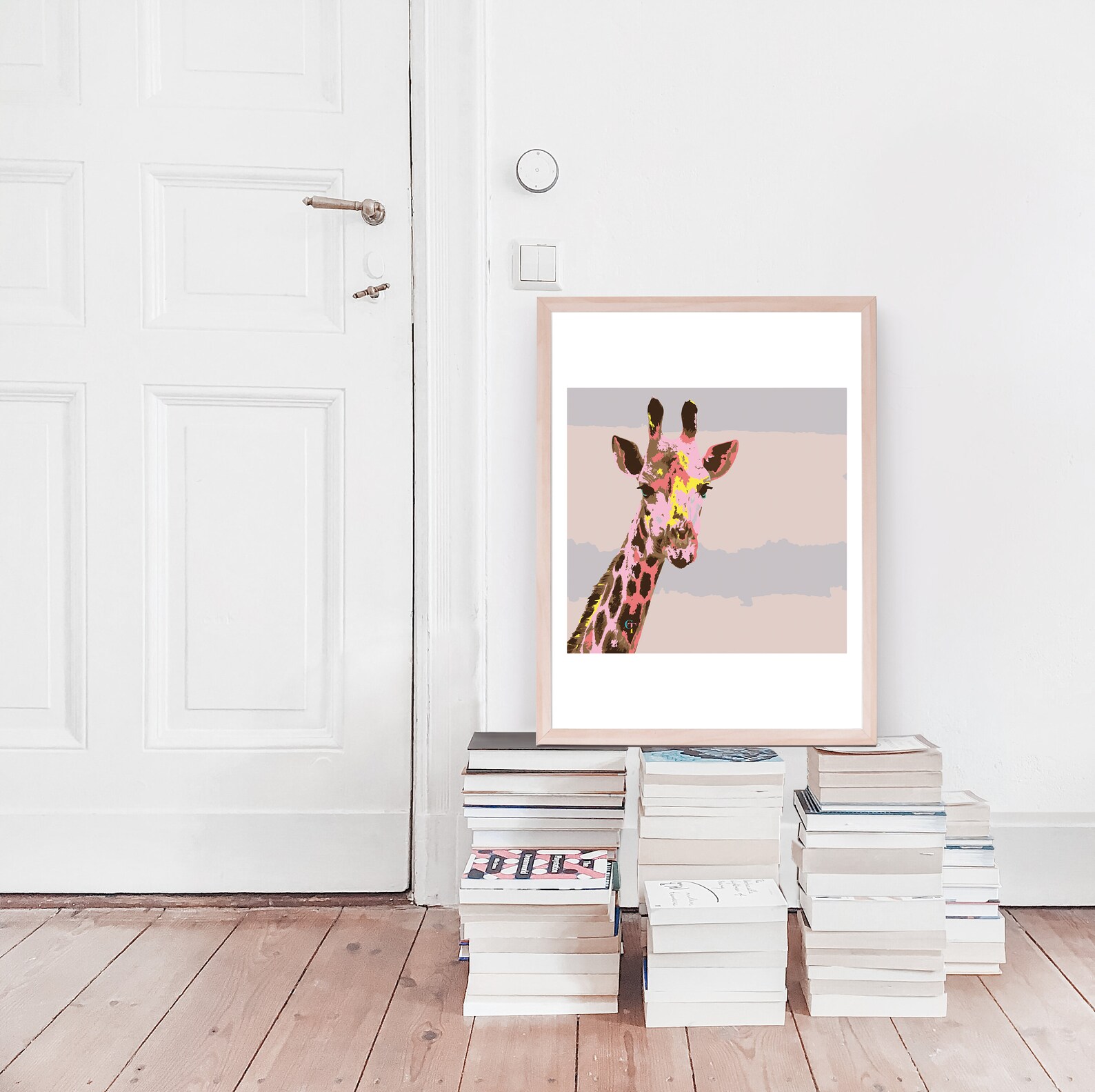 Animal Art Print: Paradise Giraffe Preppy Art Home Decor | Etsy