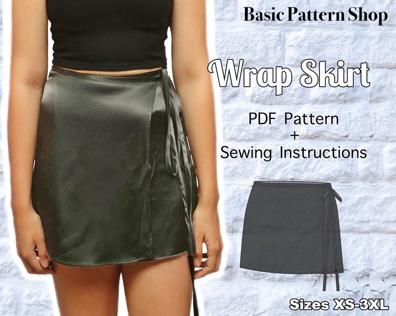 Wrap Skirt Digital PDF Sewing Pattern US Size XS-3XL - Etsy