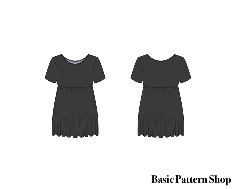 Mini Smock Dress Digital PDF Sewing Pattern US Size XS-6XL - Etsy