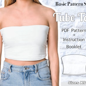 Tube Top | Digital PDF Sewing Pattern | US Size XS-3XL | Instant ...