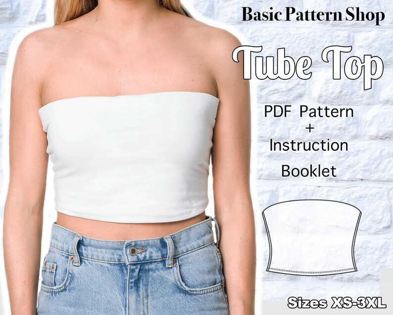 Tube Top Digital PDF Sewing Pattern US Size XS-3XL - Etsy Canada