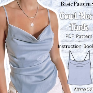 Cowl Neck Tank | Digital PDF Sewing Pattern | US Size XS-7XL | Instant ...