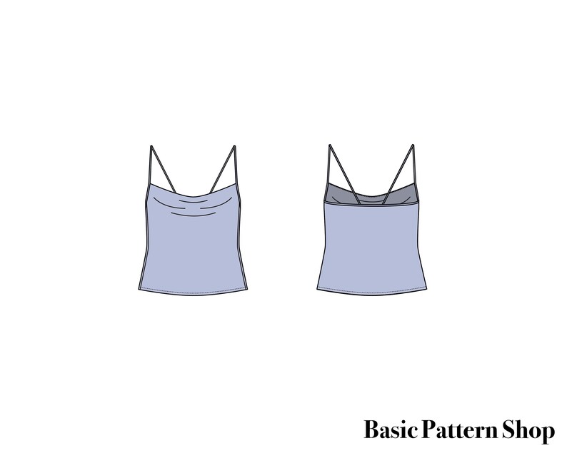 Cowl Neck Tank Digital PDF Sewing Pattern US Size XS-7XL - Etsy