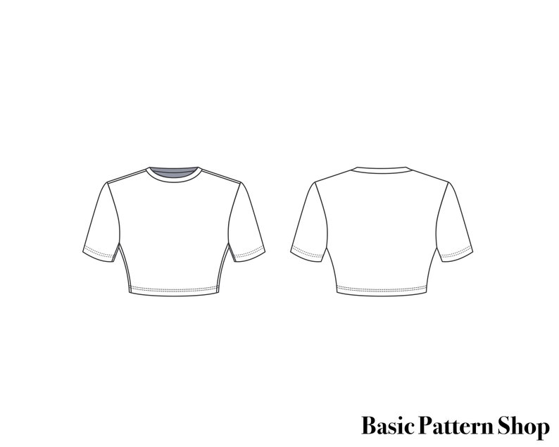 Baby Crop Tee Crop T-shirt Digital PDF Sewing Pattern US - Etsy