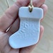 5/10/20 White Embossed Clay Stockings, Christmas Decorations, Santas ...