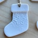5/10/20 White Embossed Clay Stockings, Christmas Decorations, Santas ...