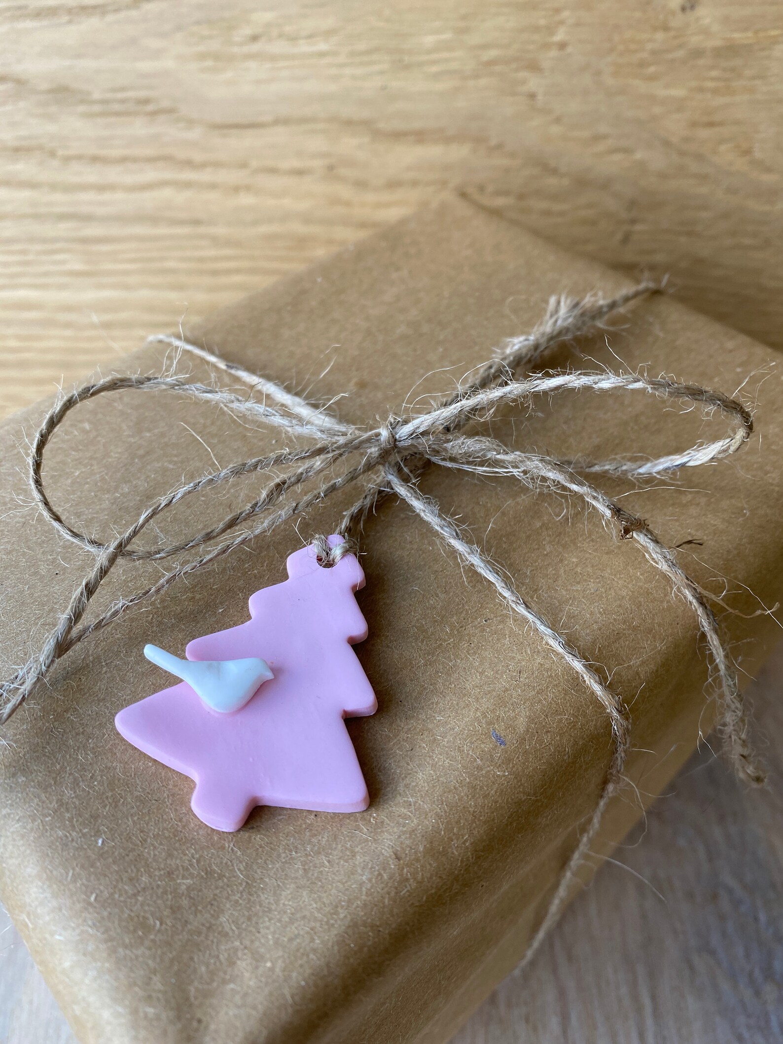 Set of 5 Petite Pastel Pink Trees With Tiny Bird Christmas - Etsy