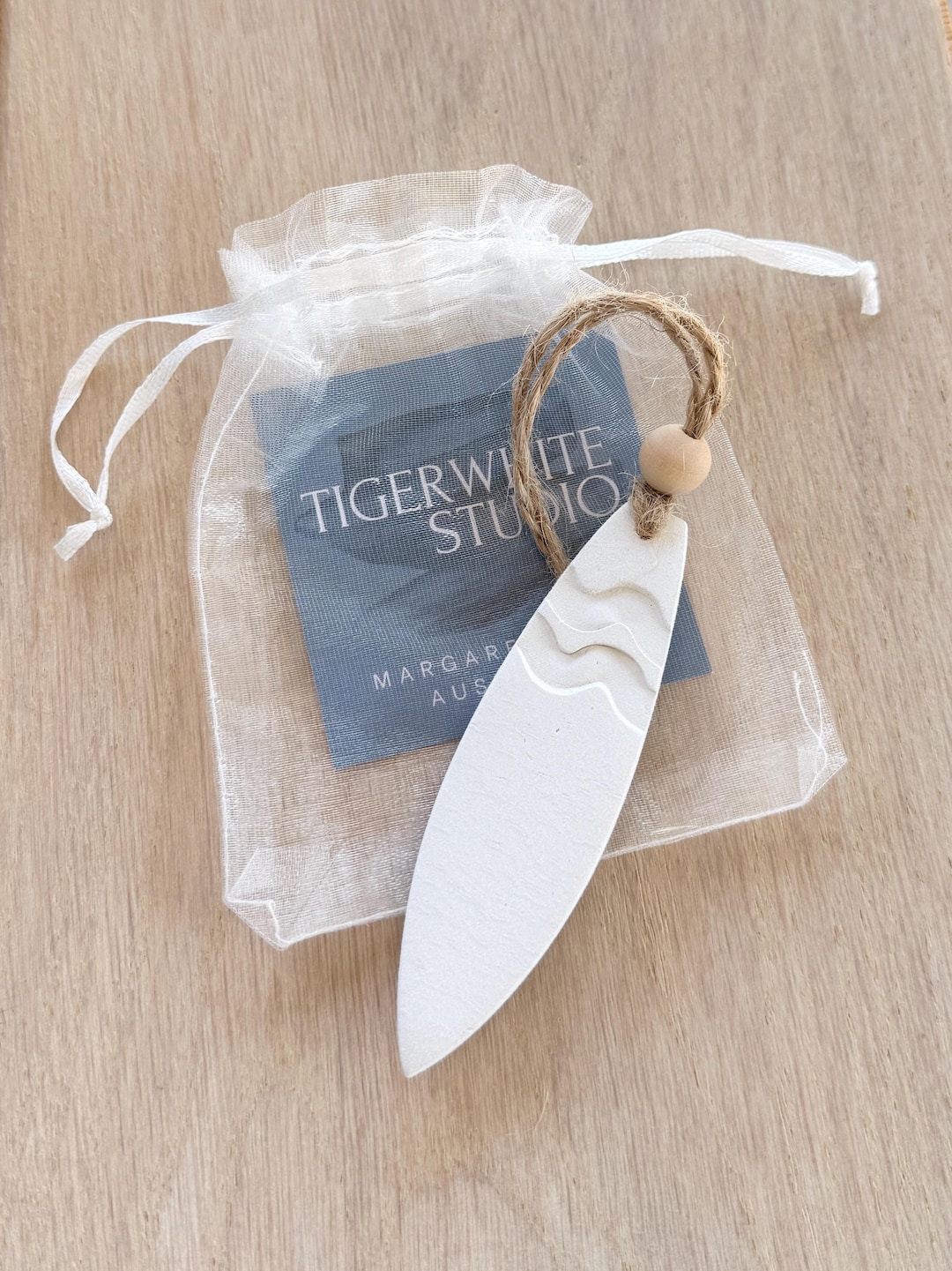 Handmade Surfboard Clay Car Diffuser: Boho Aromatherapy Freshener - Etsy