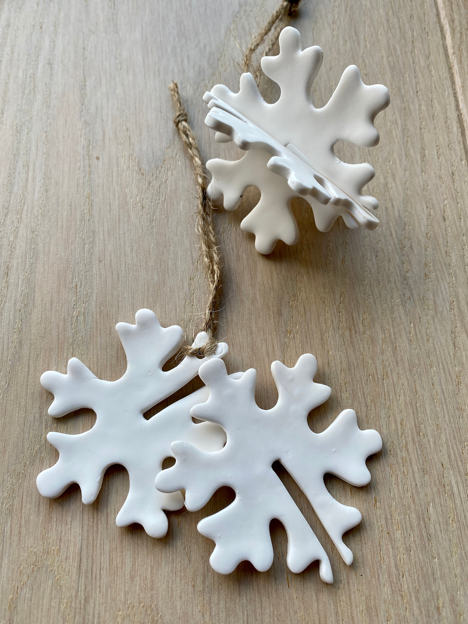 3D White Christmas Clay Snowflake Hanging Ornaments Christmas - Etsy