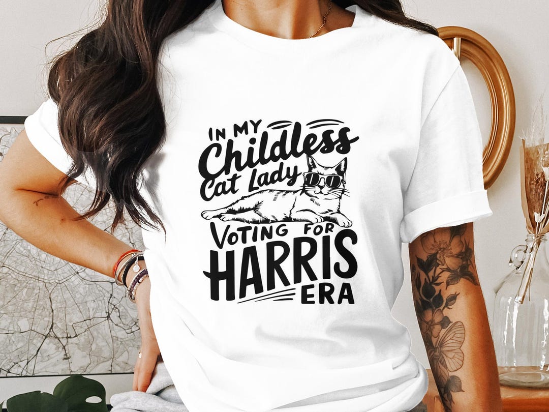 Kamala Harris Childless Cat Lady SVG Clip Art for Childfree Cat ...