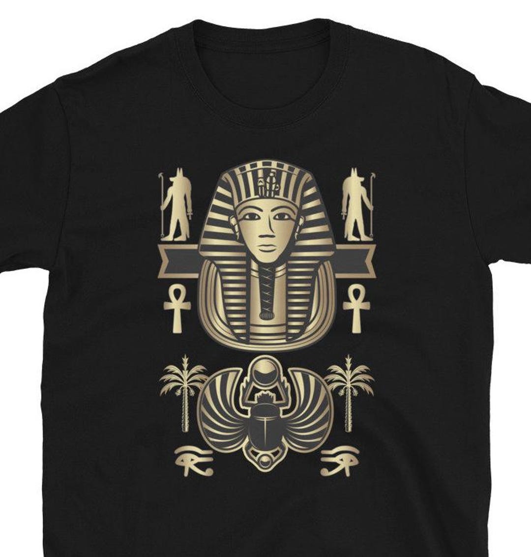 Eye of Horus Cross Ankh Scarab Pharaoh Ancient Egypt Short-sleeve ...
