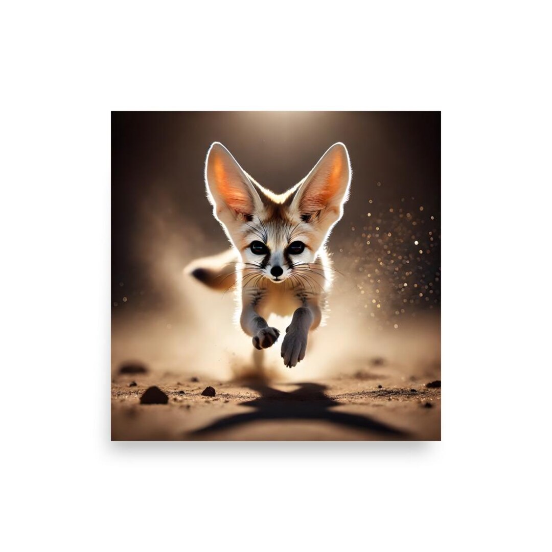 Fennec Fox Poster - Running Desert Fox Wall Art - Wildlife Photography ...