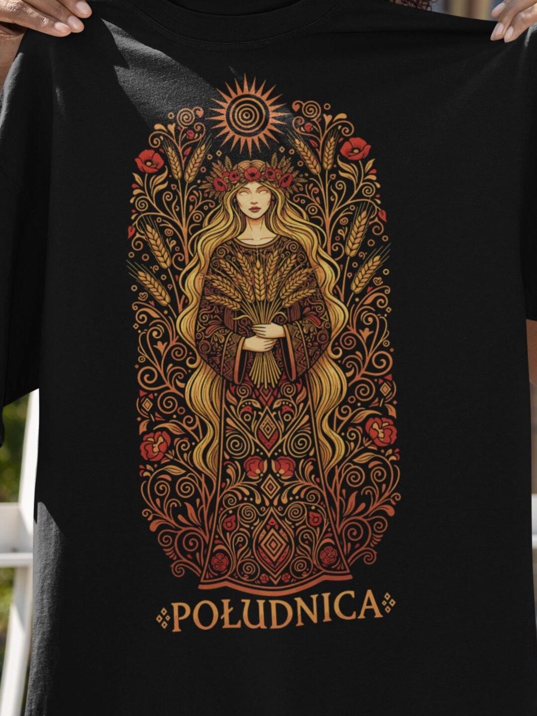 Południca Slavic Sun Maiden Shirt – Pagan Harvest Goddess Folk Tee ...