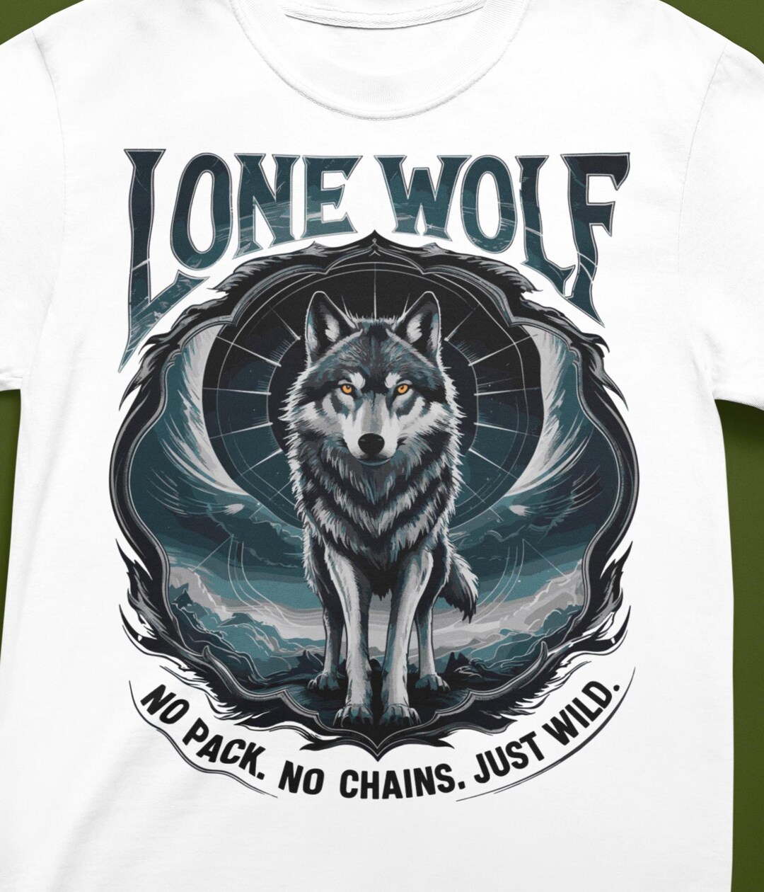 Lone Wolf Comfort Colors Tshirt - Alpha Wolf Graphic Tee - Mystic Wolf ...