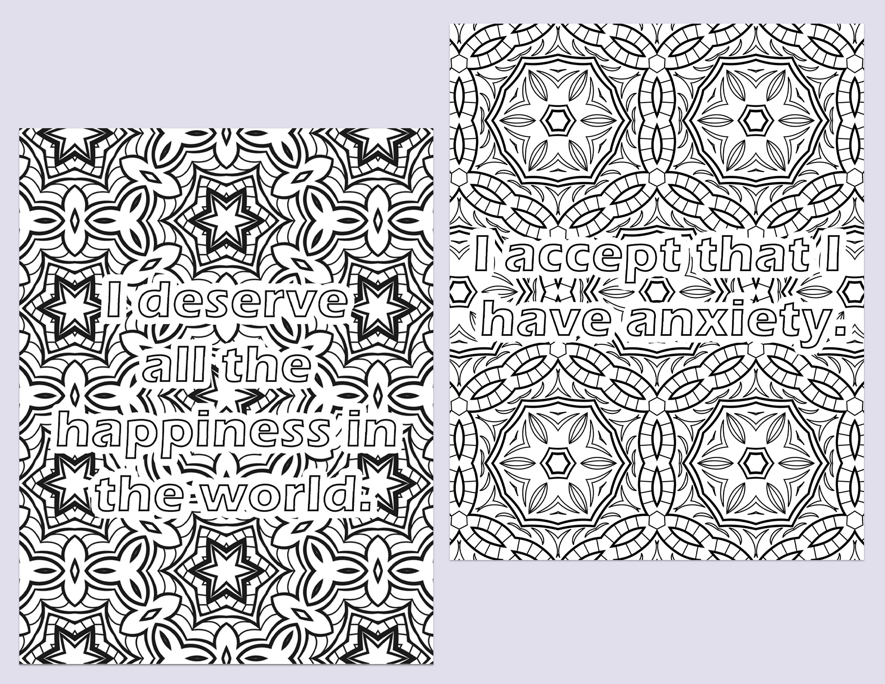 15 Coloring Book Pages, Mental Health Affirmations, Coloring Pages ...