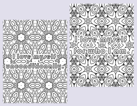 15 Coloring Book Pages Mental Health Affirmations Coloring - Etsy