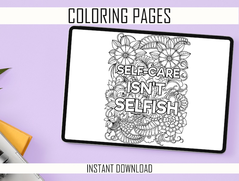 5 Coloring Book Pages, Mental Health Affirmations, Coloring Pages ...