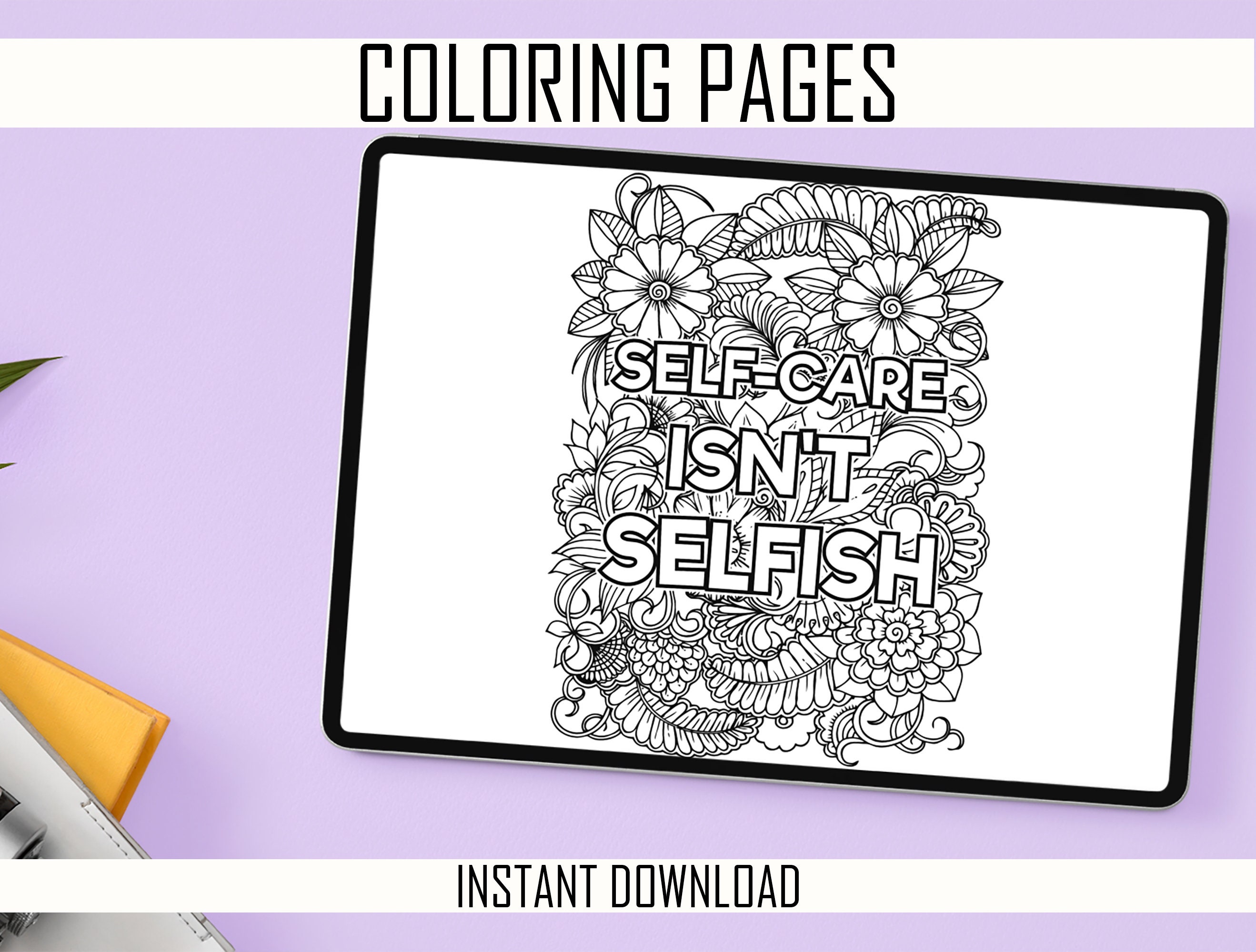 5 Coloring Book Pages, Mental Health Affirmations, Coloring Pages ...