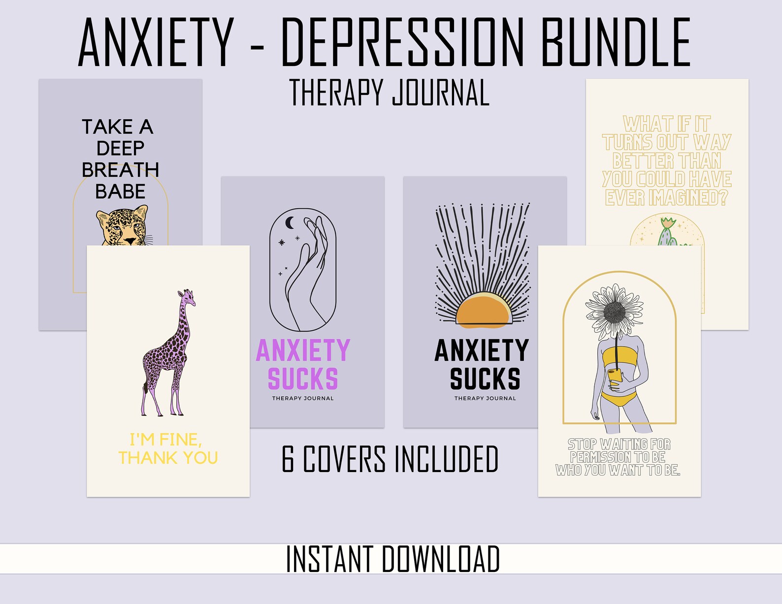 Anxiety & Depression Suck Therapy Bundle: New Core Beliefs, Mental ...