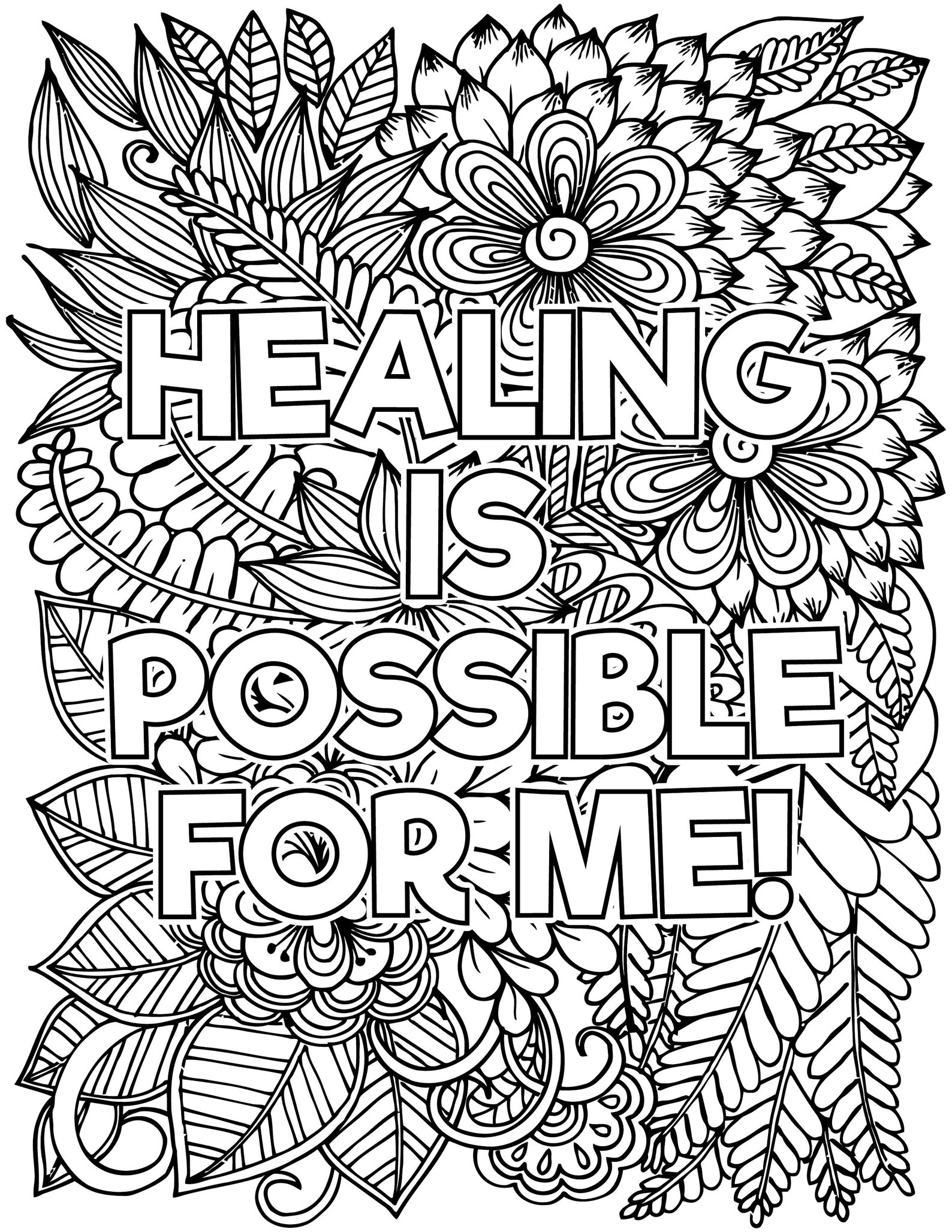 5 Mental Health AFFIRMATIONS Coloring Book Pages | Etsy