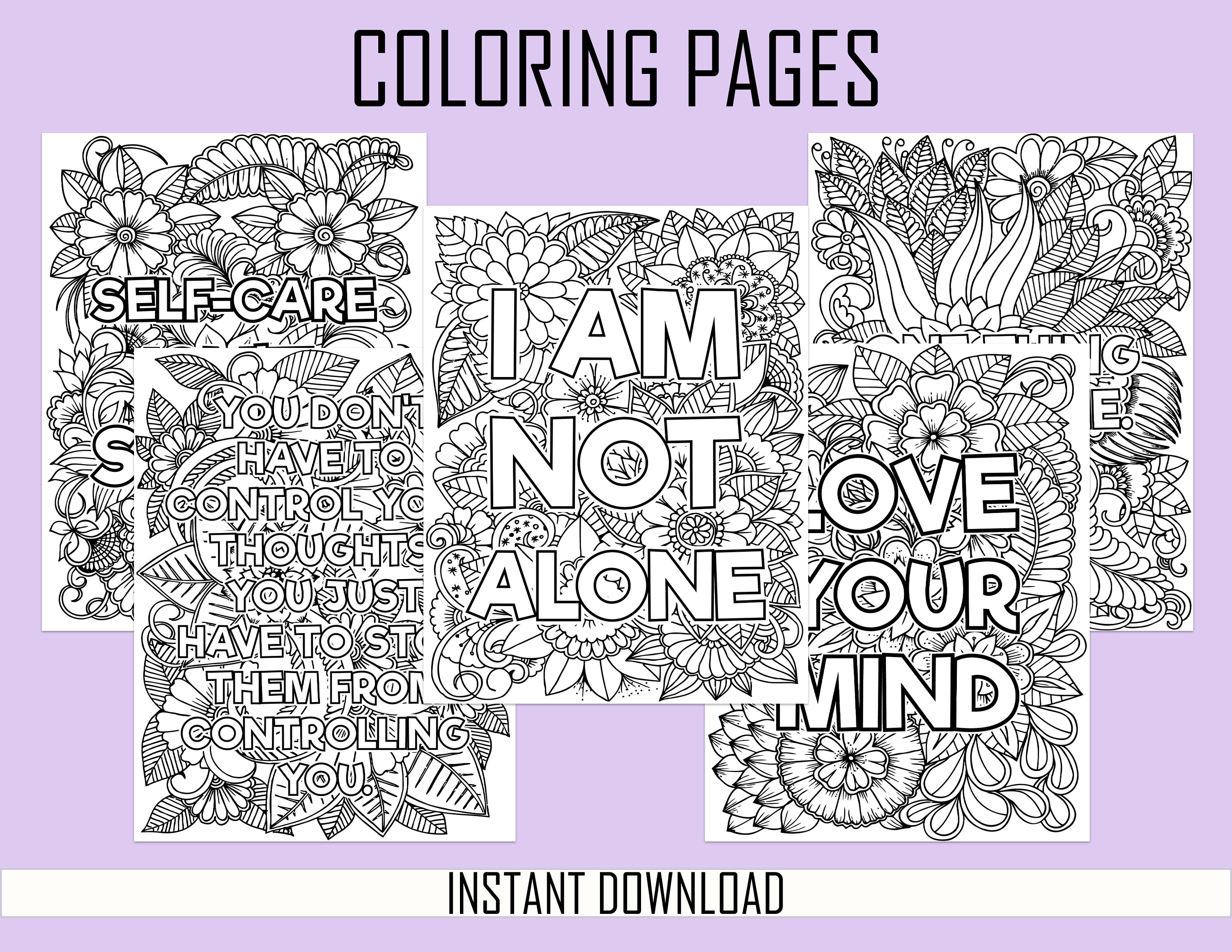 10 Adult Coloring Pages, Download, Printable Affirmations Coloring ...