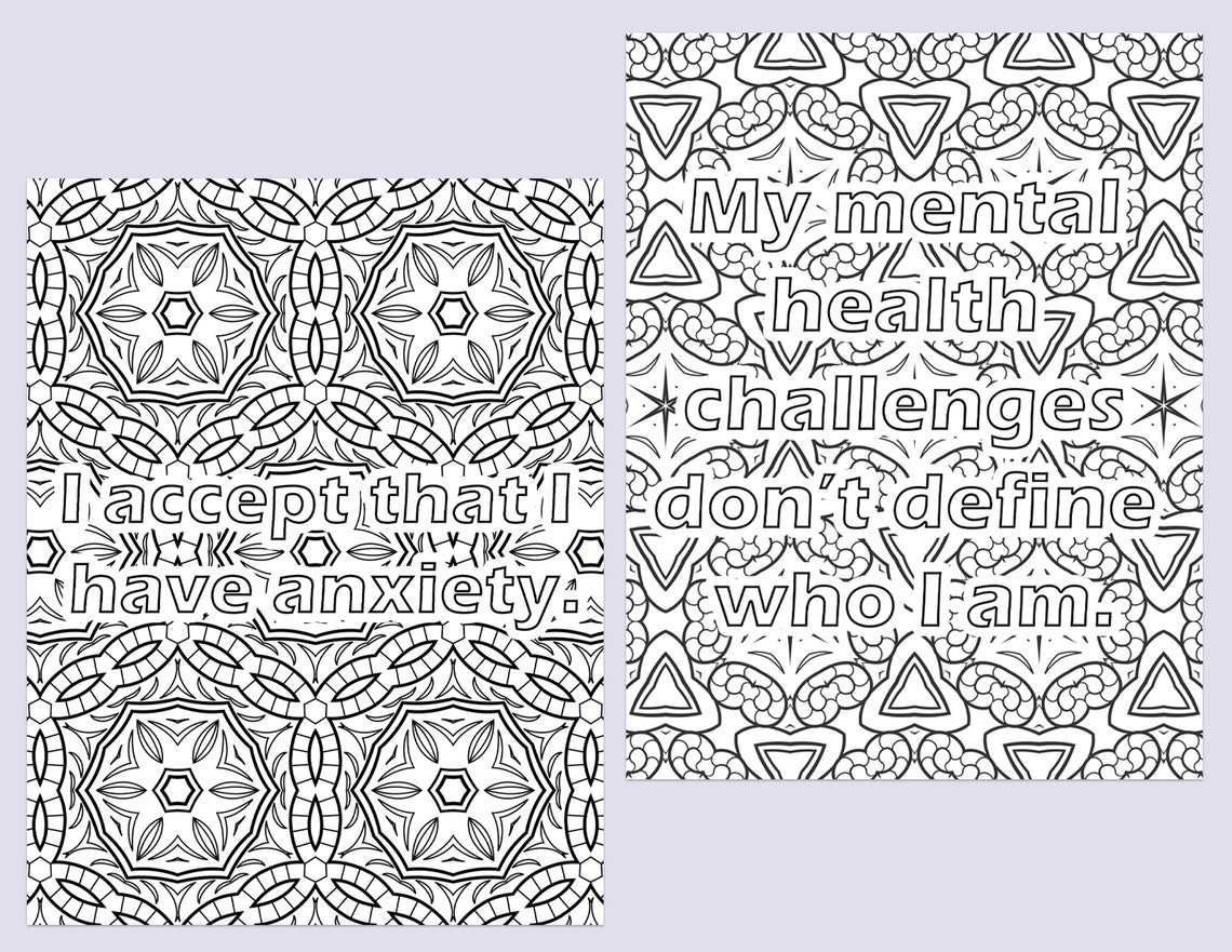 15 Coloring Book Pages, Mental Health Affirmations, Coloring Pages ...