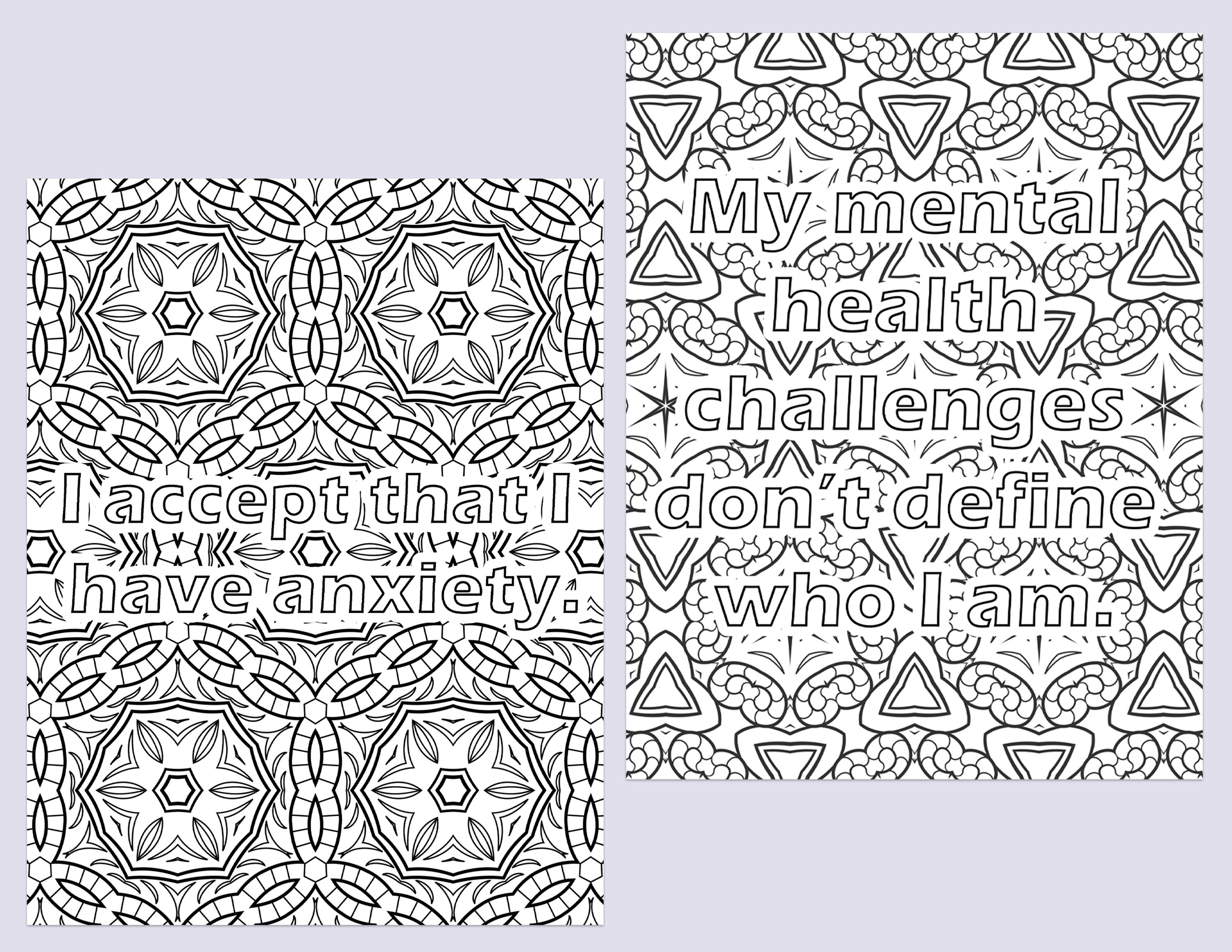 15 Coloring Book Pages, Mental Health Affirmations, Coloring Pages ...