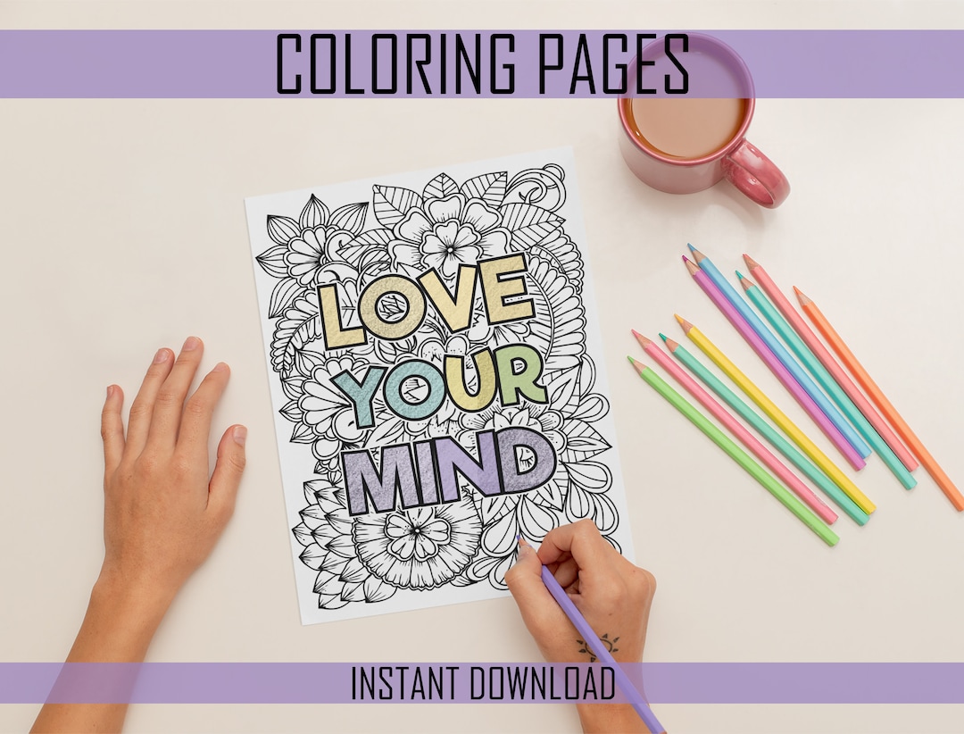 10 Adult Coloring Pages, Download, Printable Affirmations Coloring ...